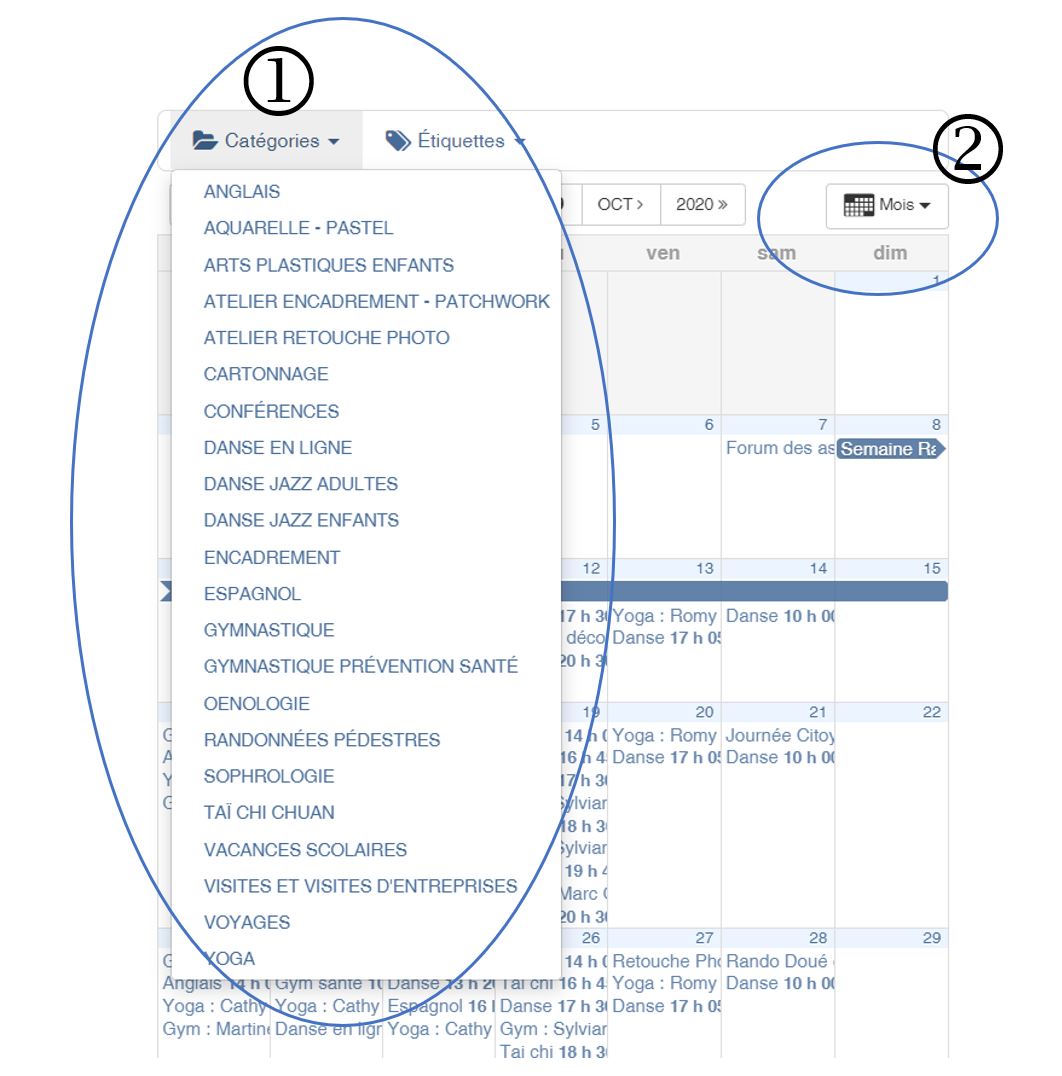 Calendrier TIMELY Catégories-Activités - Agenda - AFLEC